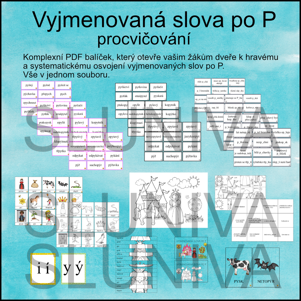 Vyjmenovaná slova po P - procvičování - Sluniva - Český jazyk - gramatika | UčiteléUčitelům.cz